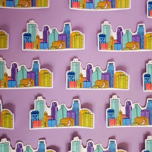 Minneapolis Skyline Rainbow Vinyl Sticker - Waterproof Twin Cities ...