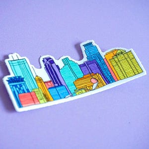 Minneapolis Skyline Rainbow Vinyl Sticker - Waterproof Twin Cities ...