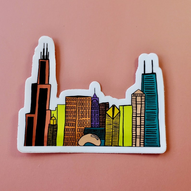 Chicago Skyline Vinyl Sticker - Etsy