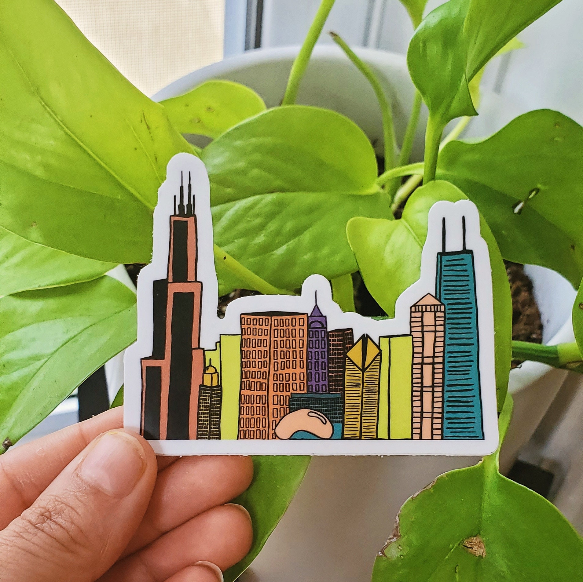 Chicago Skyline Vinyl Sticker - Etsy