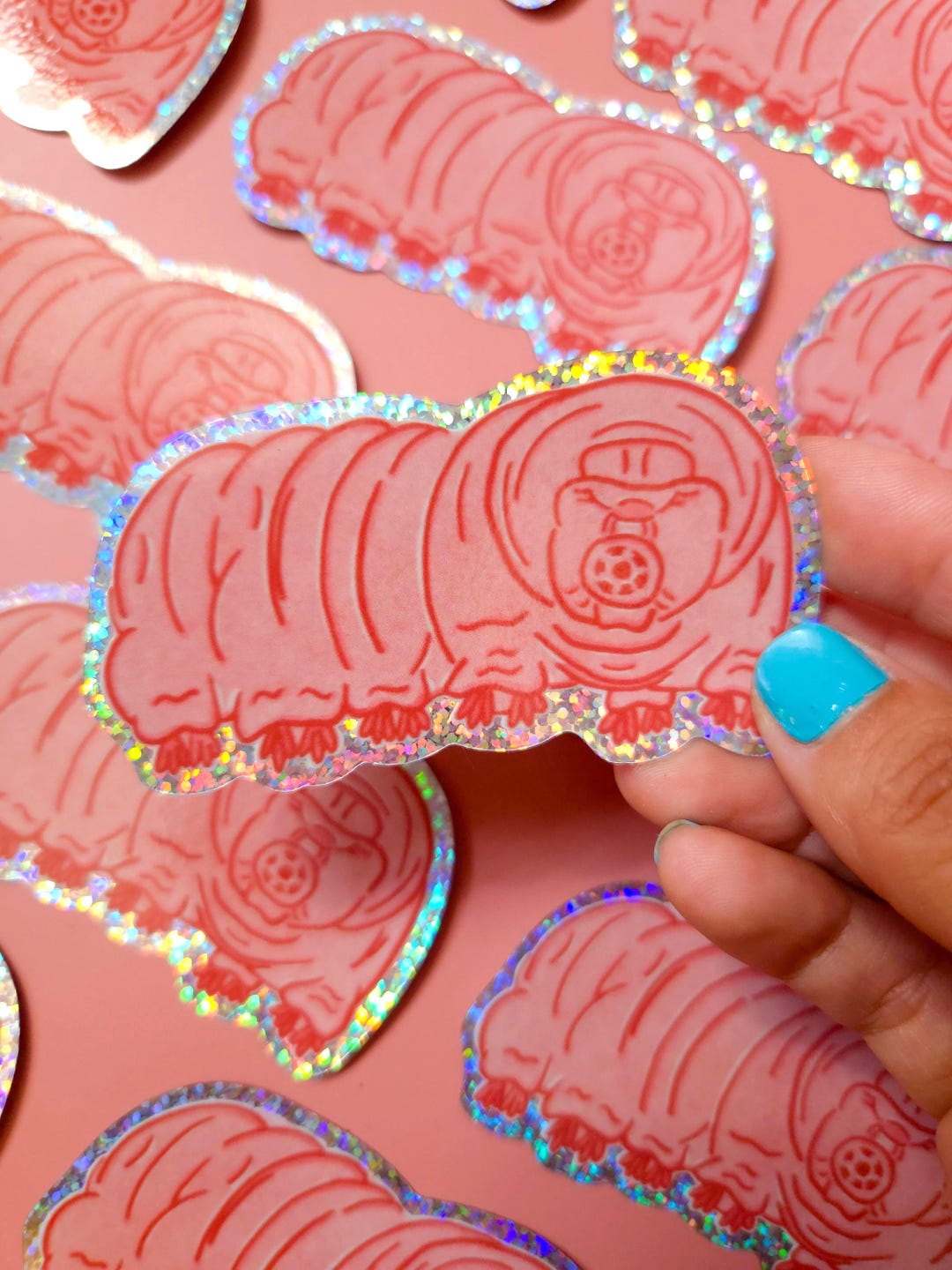 Tardigrade Glitter Sticker - Water Bear Biology Laptop Sticker - Etsy