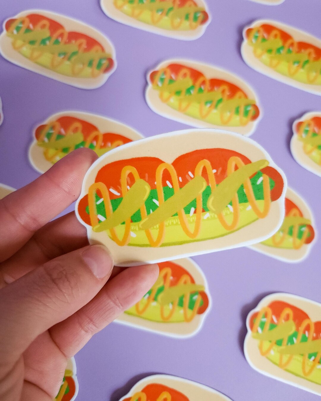 Chicago Style Hot Dog Sticker - Waterproof Vinyl Hot Dog Decal for ...