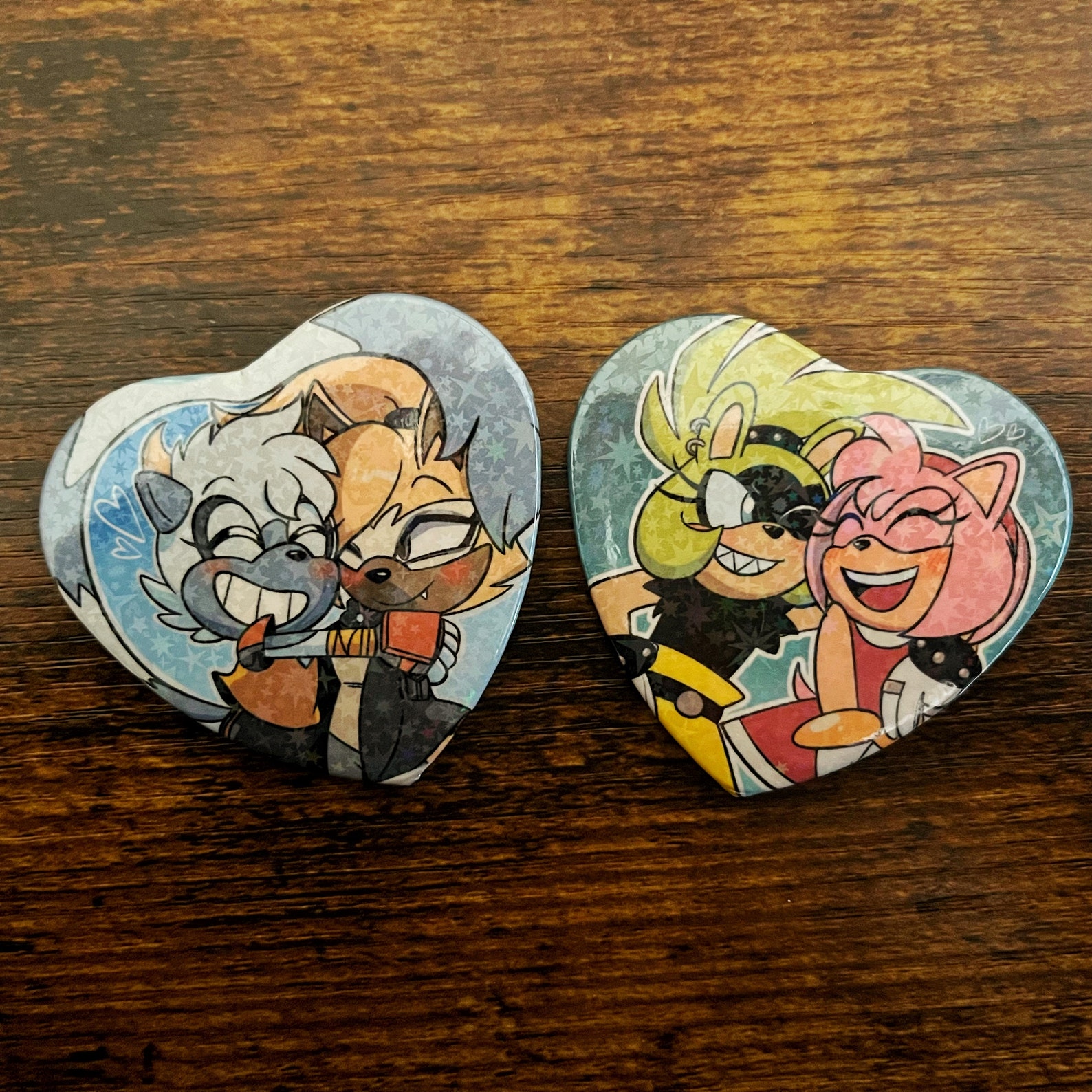 Surgamy & Whispangle Holographic Heart-shaped Buttons - Etsy