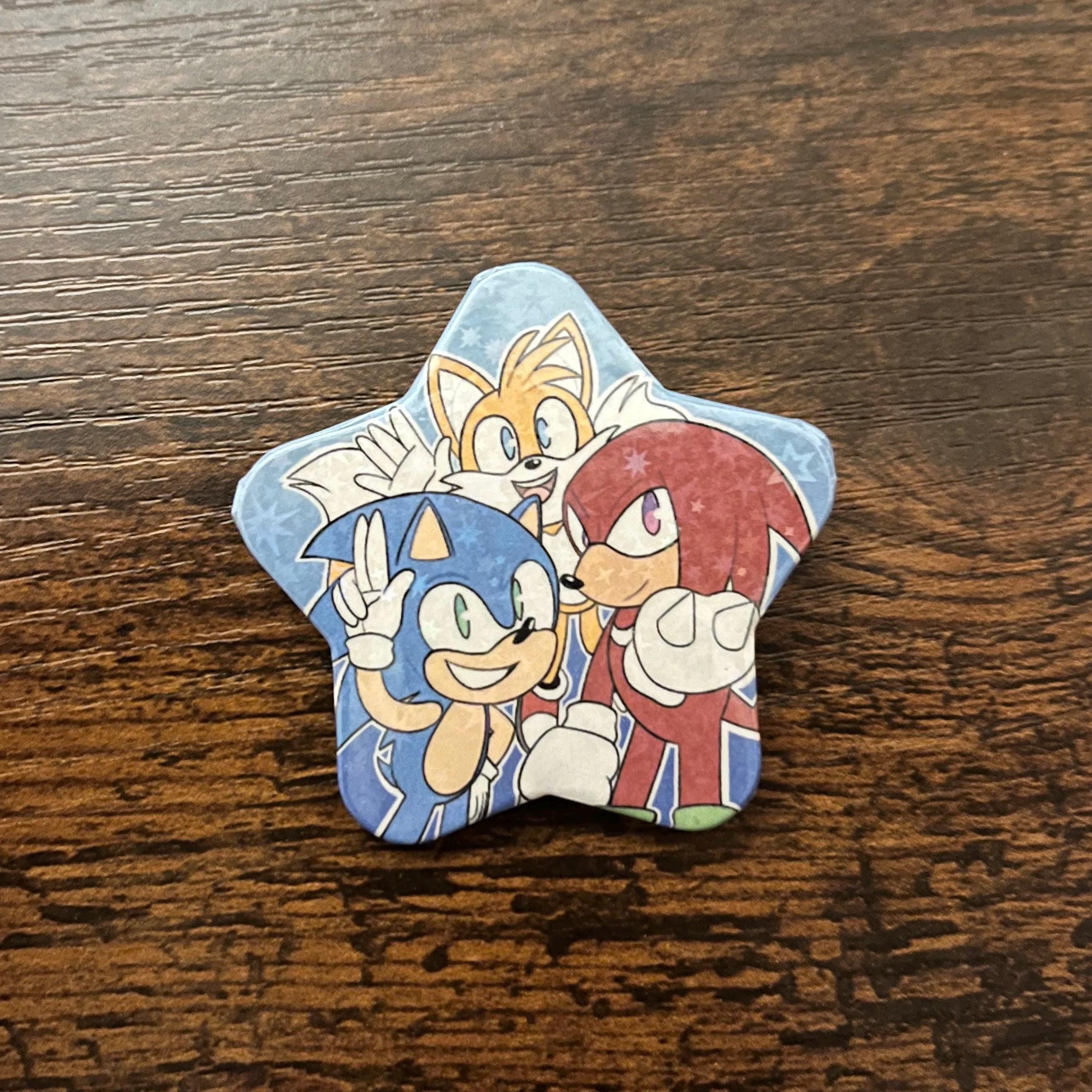 Sonic Heroes Holographic Star-shaped Button Badges - Etsy