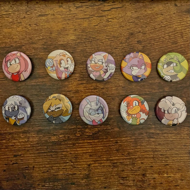 Sonic Girls 32mm Button Badges - Etsy Canada