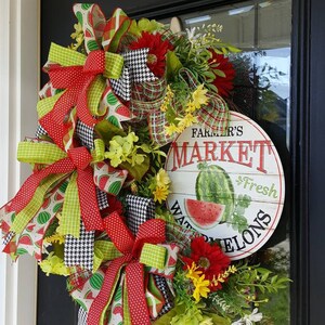 Farmhouse Watermelon Decor, Picnic Fruit Summer Porch Decor, Rustic ...