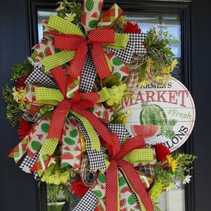 Farmhouse Watermelon Decor, Picnic Fruit Summer Porch Decor, Rustic ...