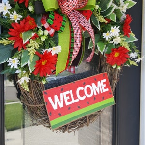Farmhouse Watermelon Decor, Watermelon Wreath for Kitchen, Rustic ...