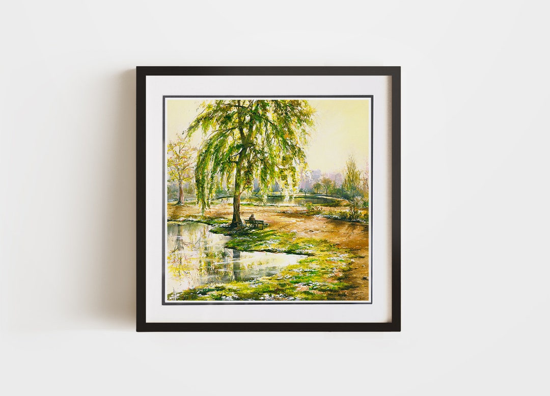 Park | 14x14 Inch Heirloom Archival Double Matted OE Paper Print - Etsy