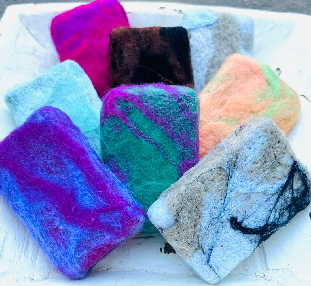 Natural Wool Hand Felted Soap | Natural & Multi-color | Handmade Soap ...