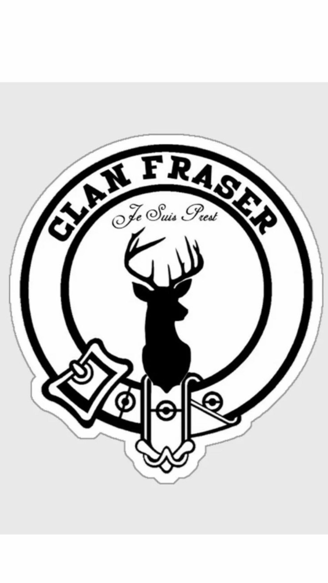 Outlander TV Series Sticker - Je Suis Prest Clan Fraser - Car Laptop ...