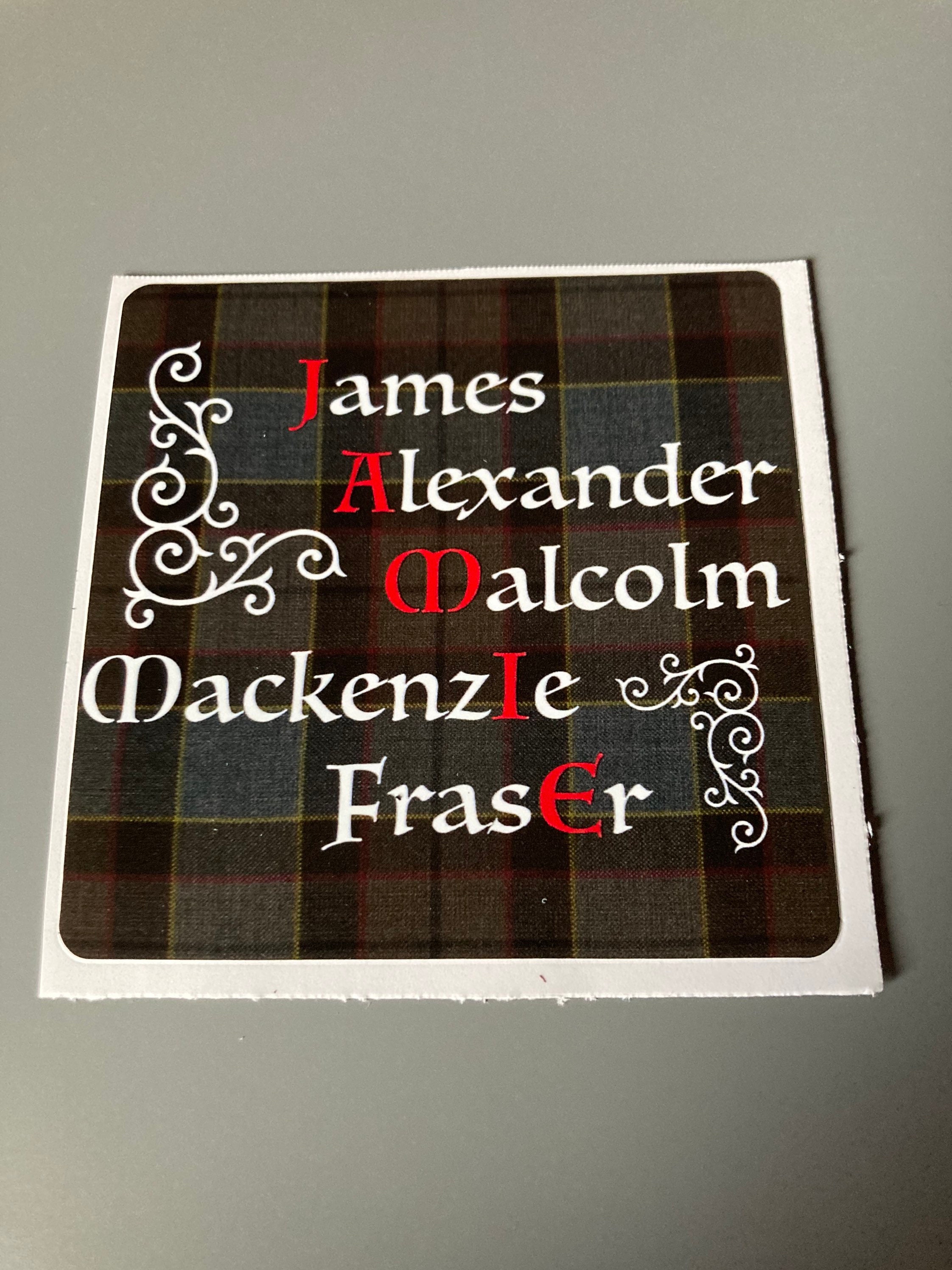 Outlander TV Series Sticker -james Alexander Malcolm Mackenzie Fraser ...