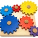 Wooden Gear Shapes Stacker, Stacking Rainbow, Wooden Ring Stacker, Wood ...