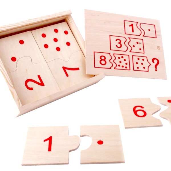Wooden Number Puzzle 1 10 - Etsy