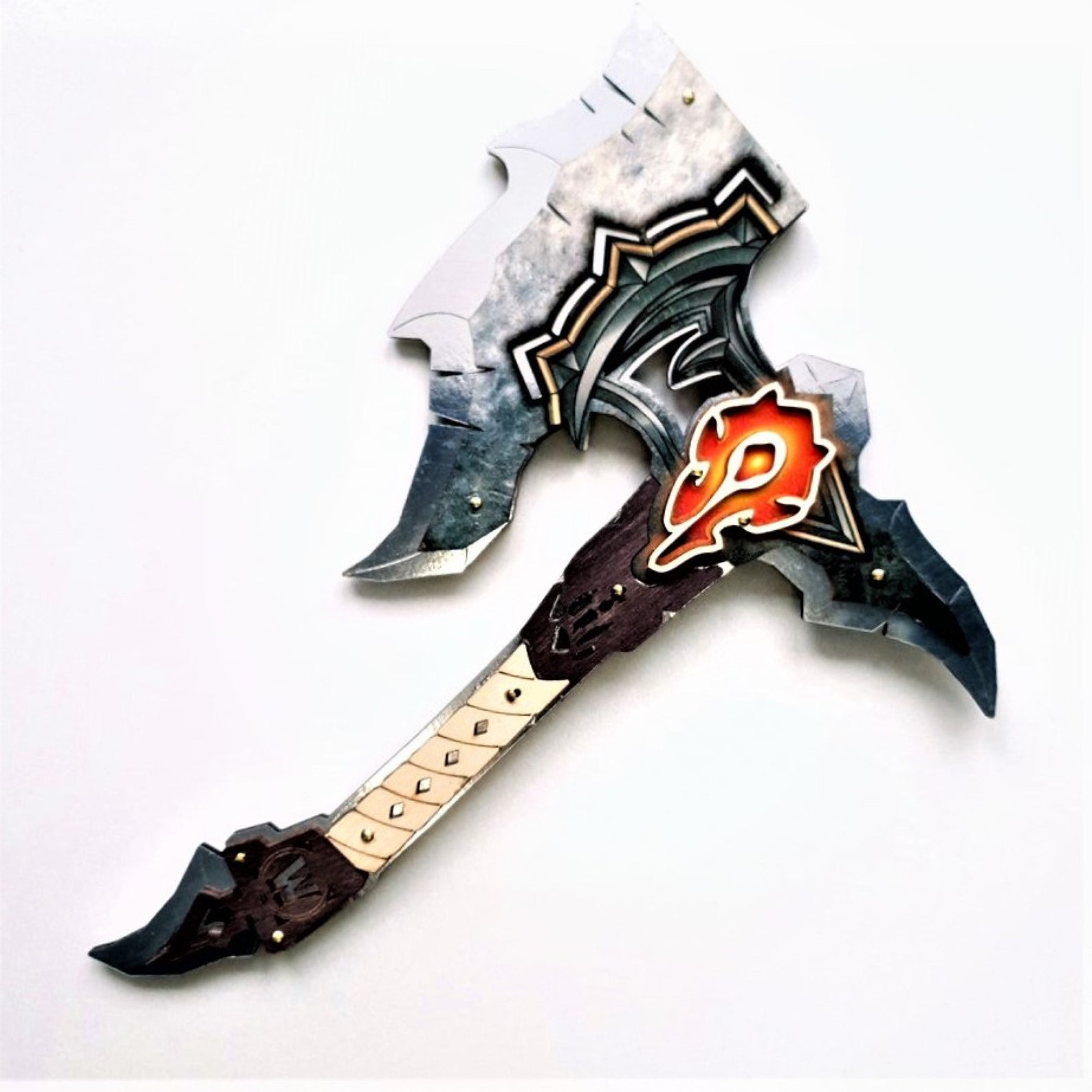 COLOR Anicient Viking Orc Battle Axe Toy, Wooden Orc Axe Toy, Wooden ...