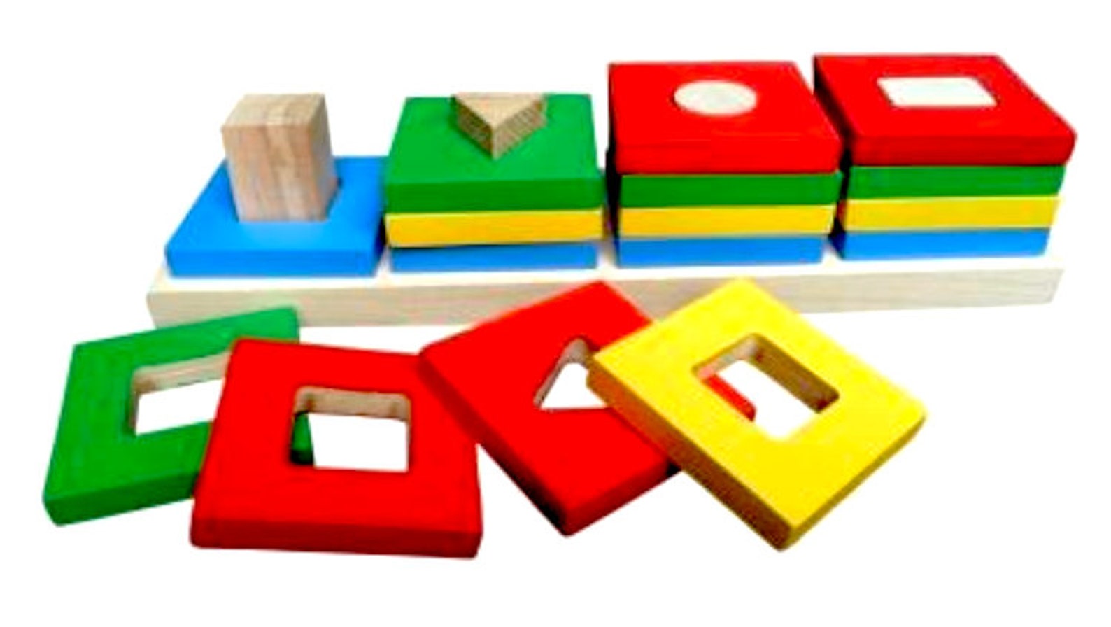 Geometric Shapes Toy Personalized Stacking Sorter Geometric - Etsy