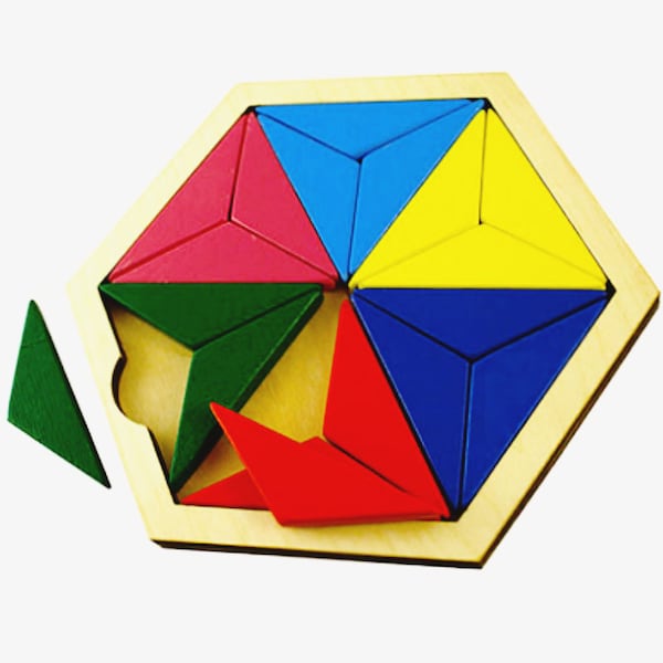 Wooden Geometric Shapes Puzzle - Etsy