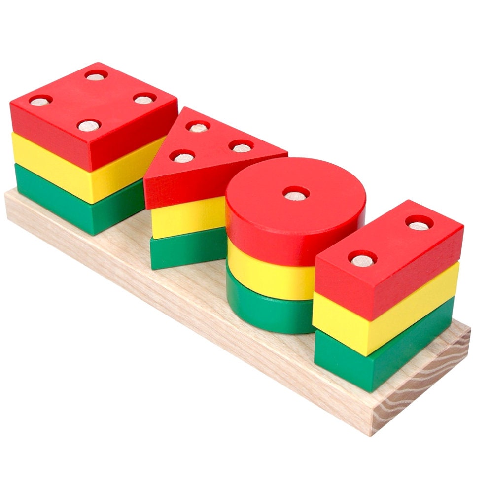 Classical Shape Sorter Personalized Stacking Pegs and Shapes - Etsy UK