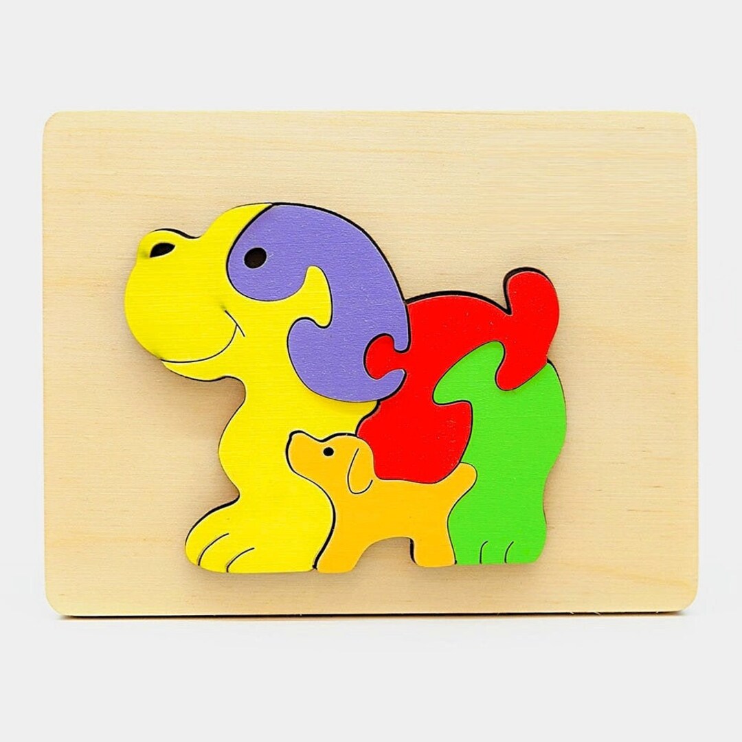 Wooden Dog Puzzle, Dog Decor, Wooden Animal puzzle, Puzzle Dog Toy ...
