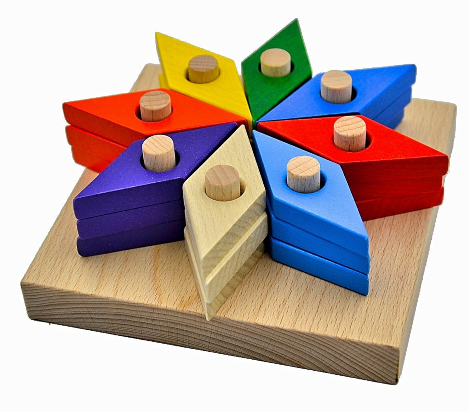 Stacking Rainbow Wooden Ring Stacker Pyramid Toy Wooden - Etsy