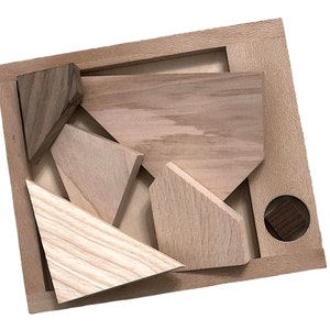 Black Square Puzzle, Wooden Square Puzzle, Tangram Puzzle, Wood Toy ...