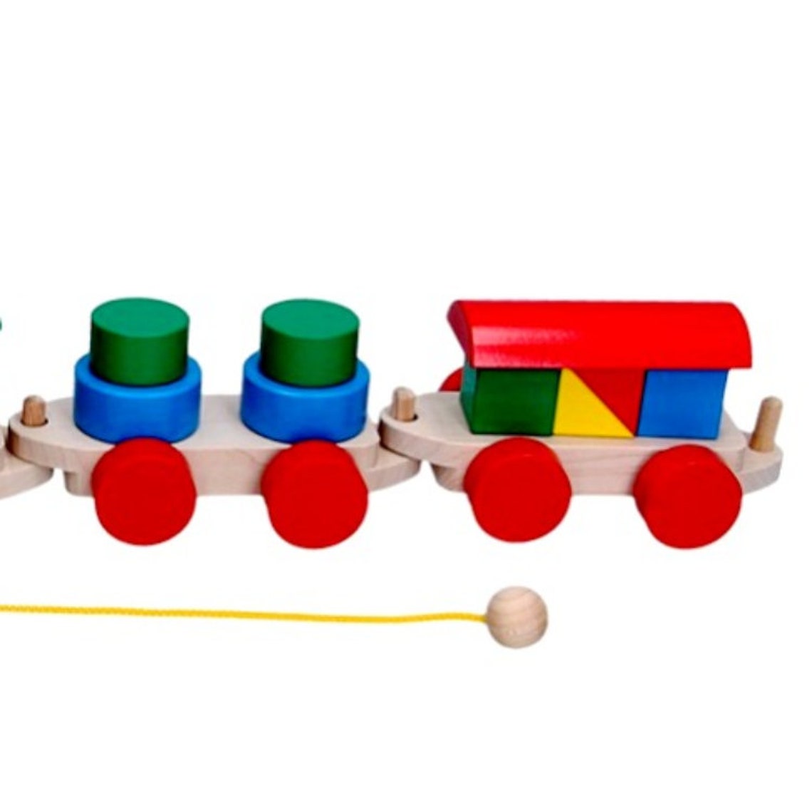 Wooden Train Pull Toy 3, Train 4 Set, Steam Locomotive Toy, Sorting Toy ...