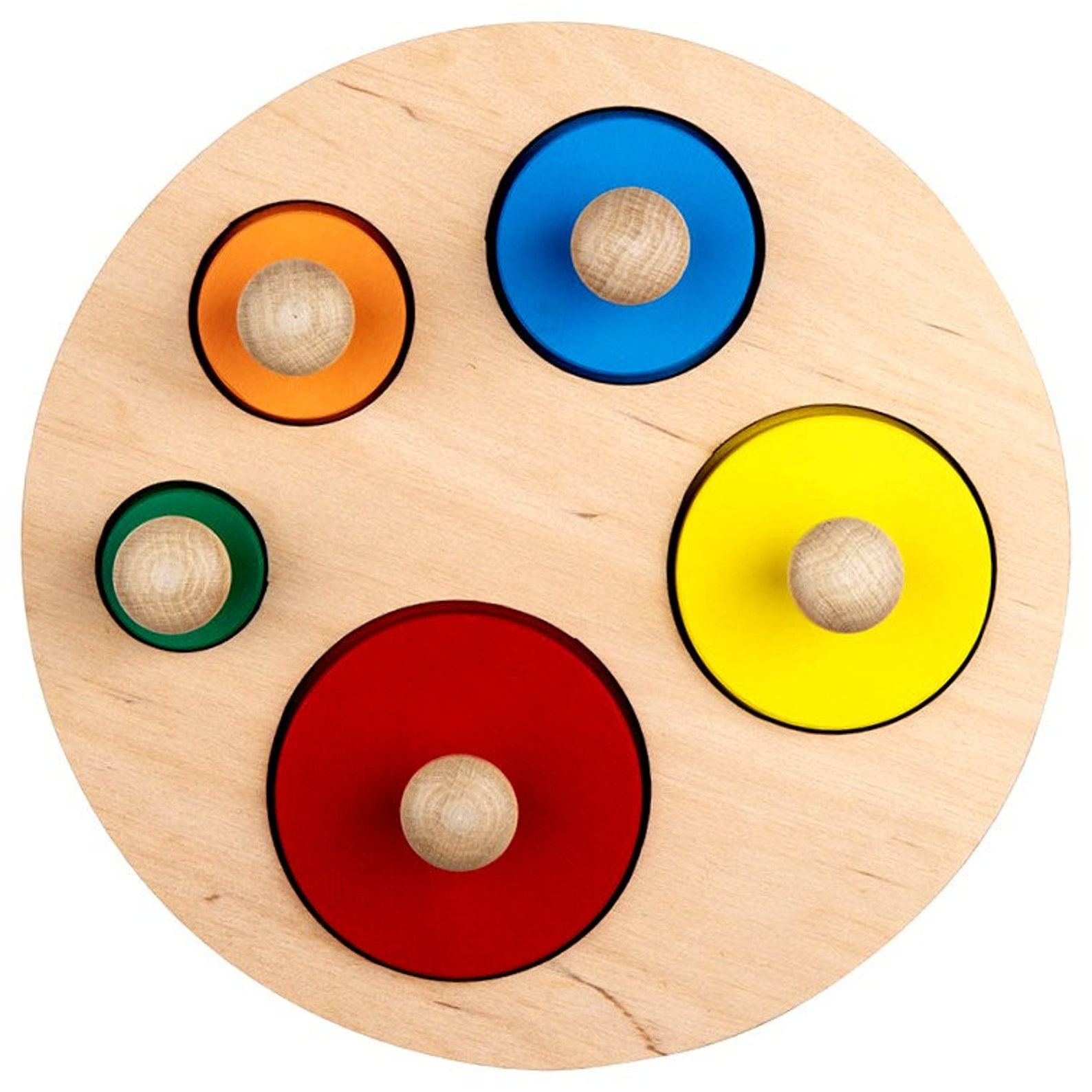 Montessori Circle Puzzle, Geometric Shape Puzzles, Wooden Puzzle Toys ...