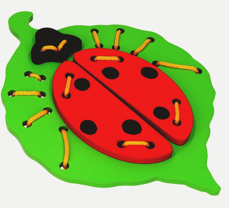 Wooden Lacing Ladybird Toy, Lacing Ladybird Toy, Ladybug Insect, Wooden ...