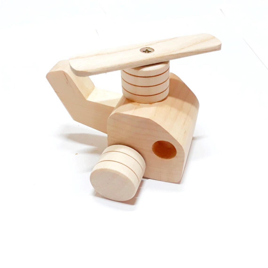 Wooden Helicopter Toy With Rotating Propeller and Wheels | Etsy