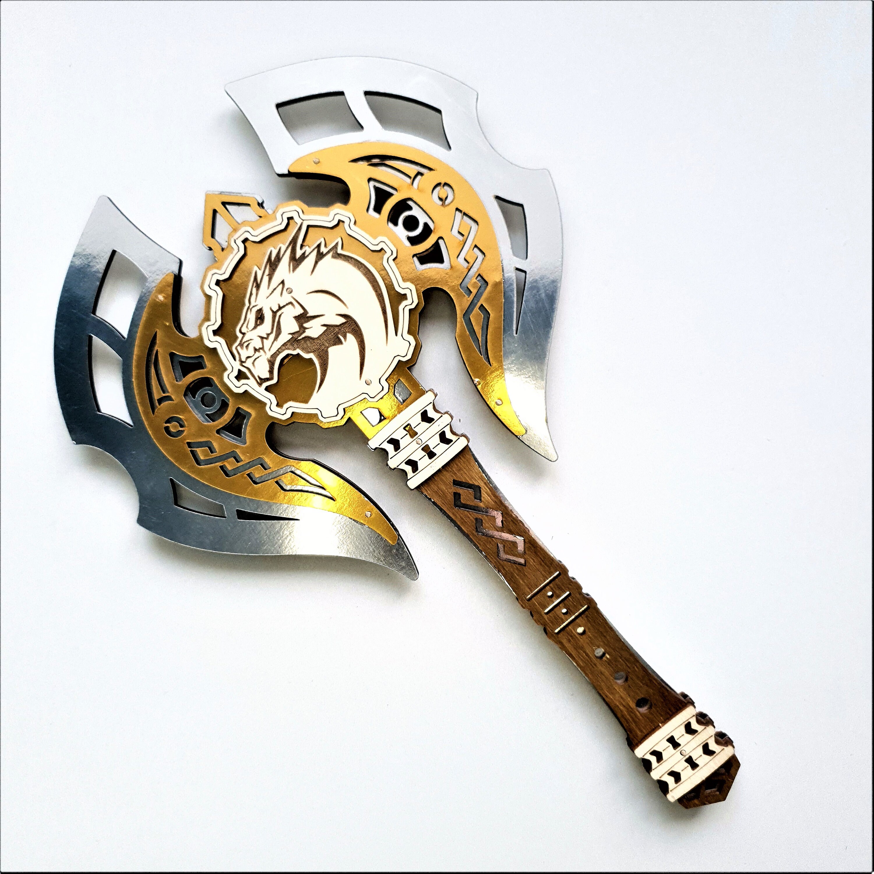 SILVER DRAGON Axe Wooden Toy, Battle DRAGON Axe Toy, Wooden Axe Toy ...