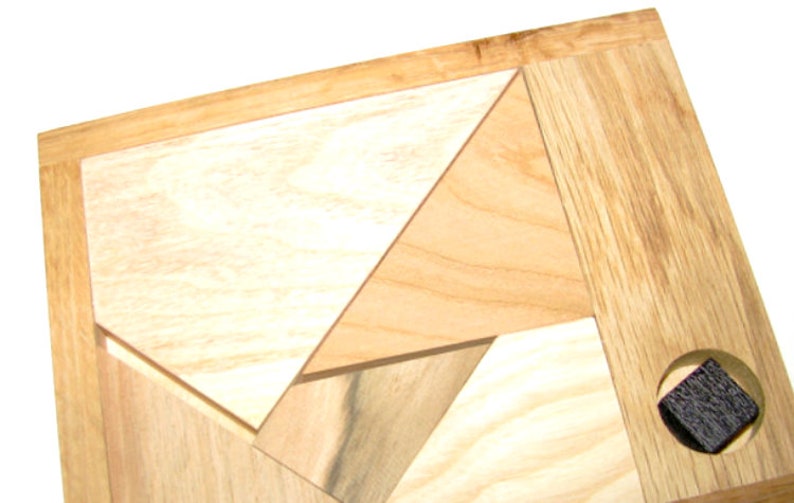 Black Square Puzzle Wooden Square Puzzle Tangram Puzzle | Etsy