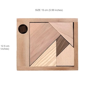 Black Square Puzzle, Wooden Square Puzzle, Tangram Puzzle, Wood Toy ...