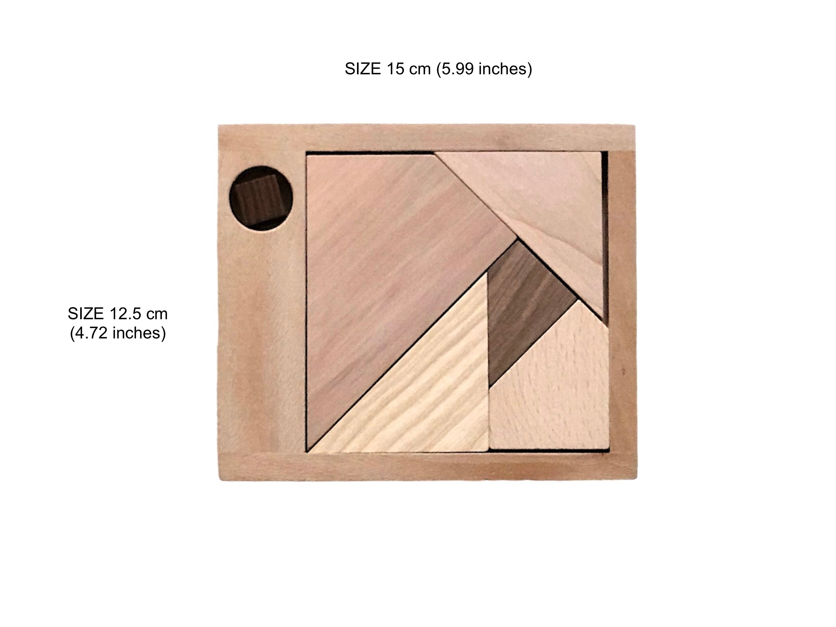 Black Square Puzzle, Wooden Square Puzzle, Tangram Puzzle, Wood Toy ...
