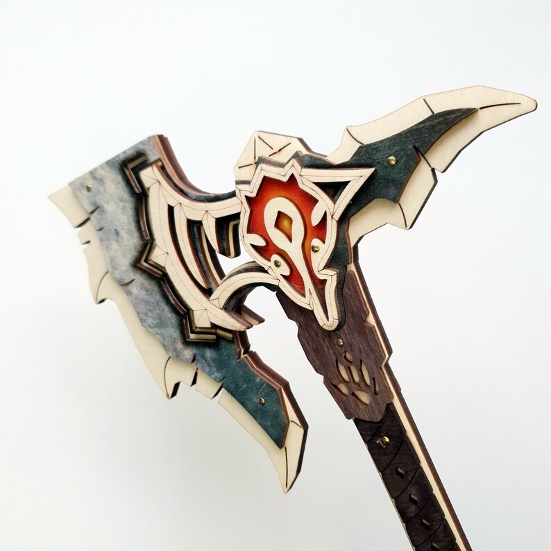 COLOR Anicient Viking Orc Battle Axe Toy, Wooden Orc Axe Toy, Wooden ...