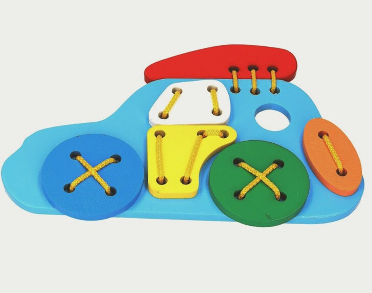 Wooden Lacing Car Toy Lacing Car toy Wooden Car toy | Etsy