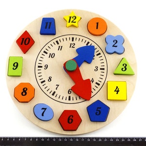 Wooden Clock Toy Wooden Shape Sorter Toy Montessori Toy - Etsy