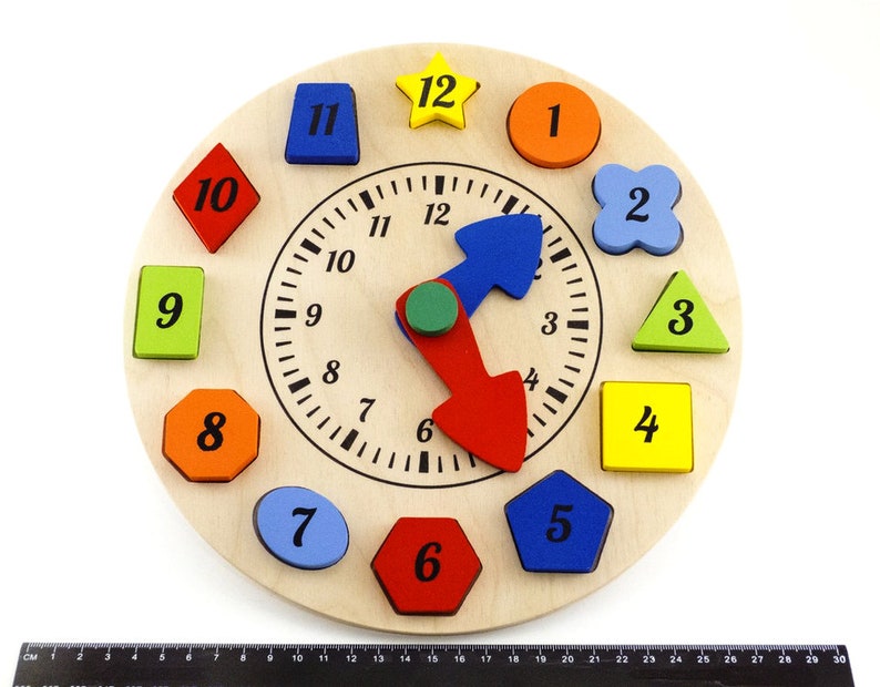 Wooden Clock Toy Wooden Shape Sorter Toy Montessori Toy - Etsy