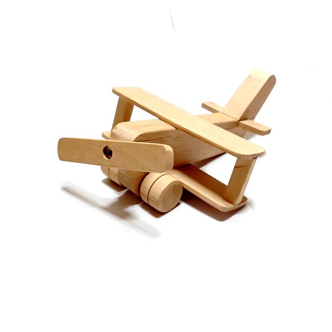 Wooden Airplane Toy With Rotating Propeller and Wheels - Etsy