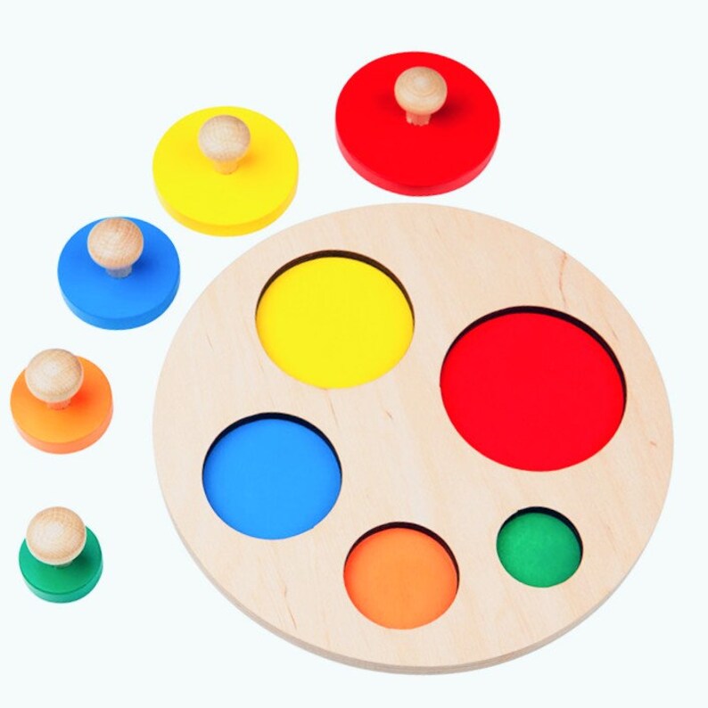 Montessori Circle Puzzle, Geometric Shape Puzzles, Wooden Puzzle Toys ...