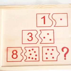 Wooden Number Dominoes Puzzle 10, Number Domino, Number Math Game ...
