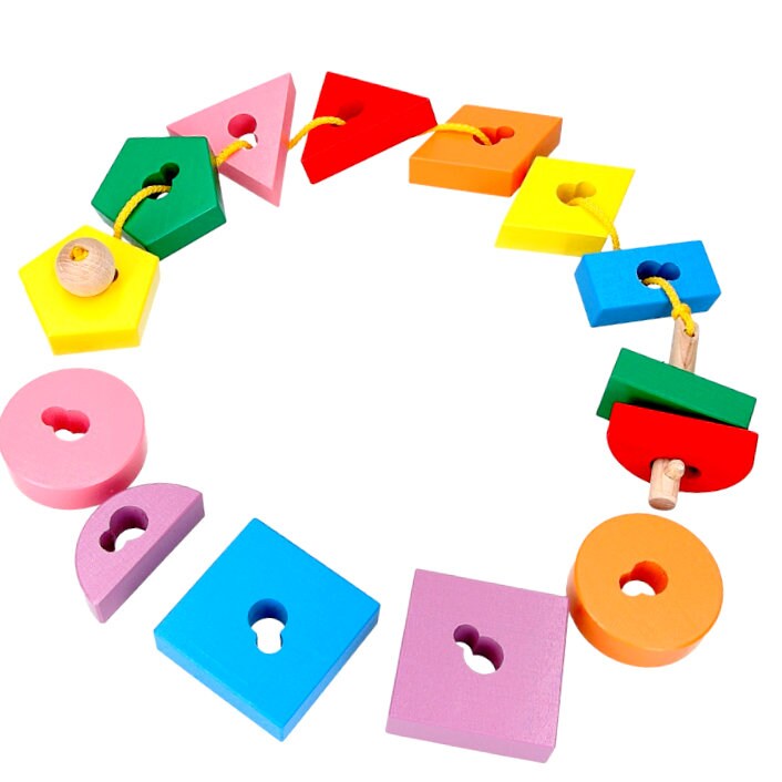 Geometric Shapes Lacing Set With Wooden Key Shape Lacing - Etsy