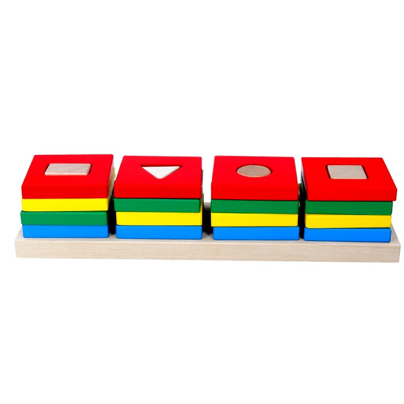 Geometric Shapes Toy Personalized Stacking Sorter Geometric - Etsy