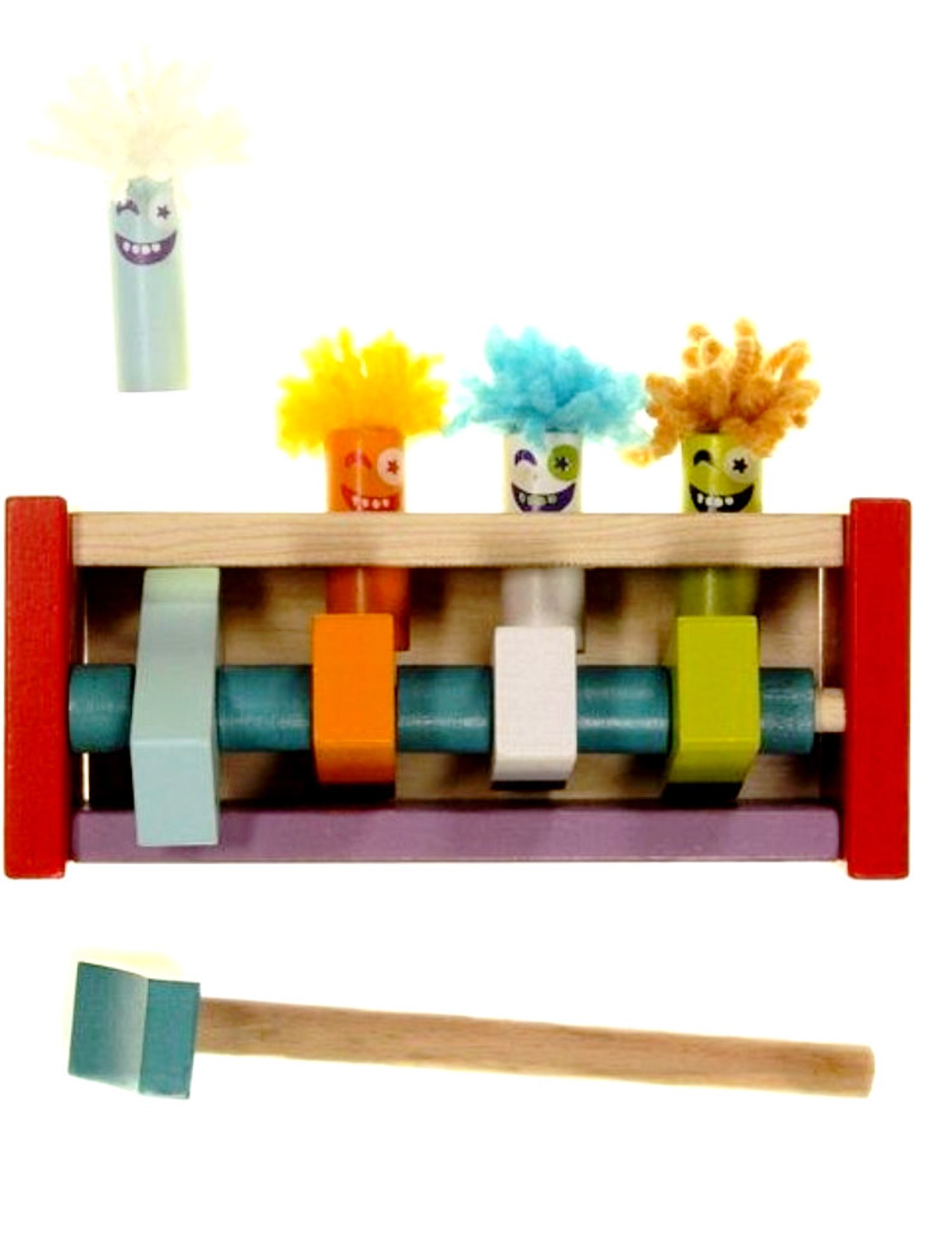 Wooden Clowns Hammer Bench Toy Hammer Bench Toy Clowns - Etsy