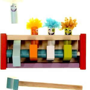 Wooden Clowns Hammer Bench Toy, Hammer Bench Toy, Clowns Wooden Toy ...