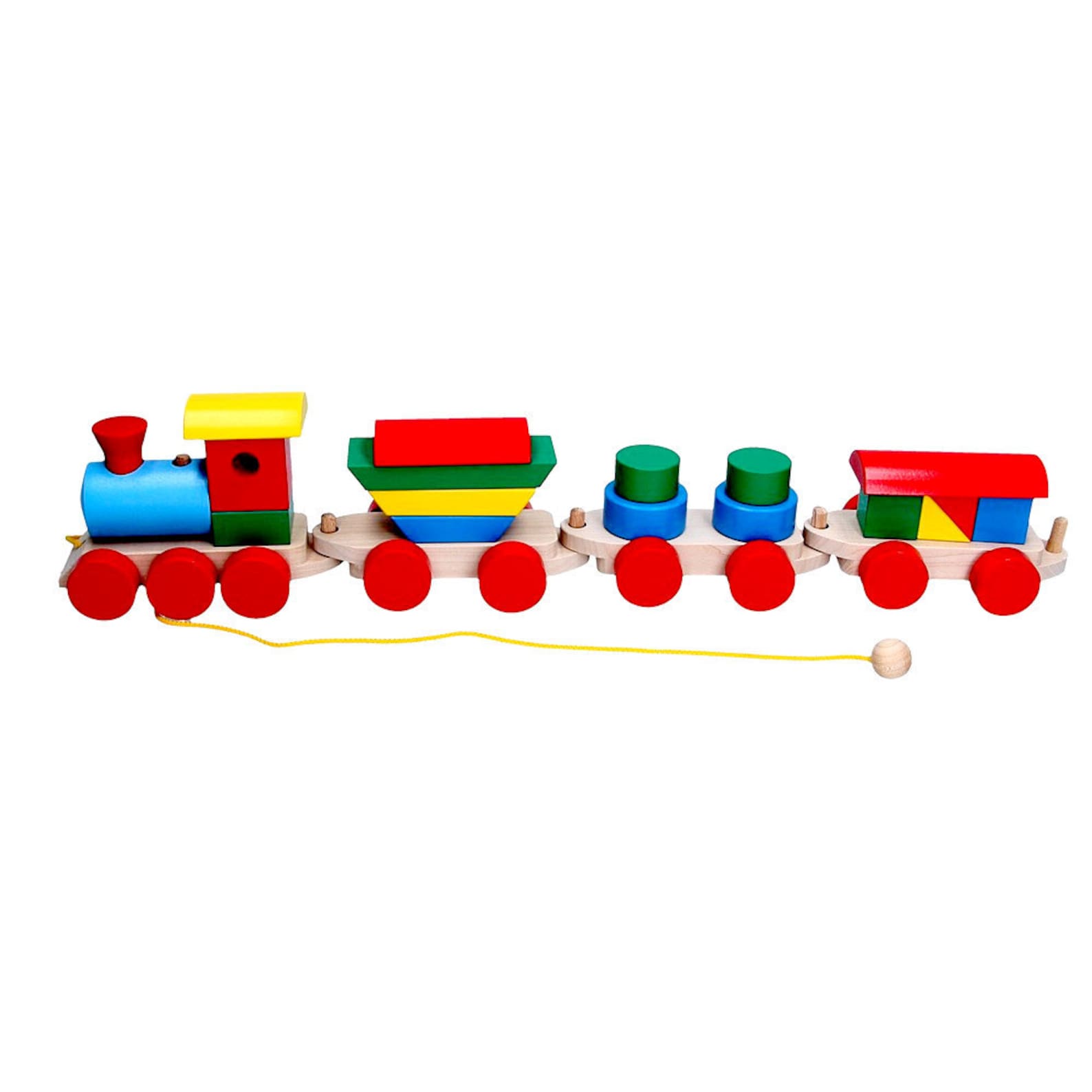 Wooden Train Pull Toy 3 Train 4 Set Steam Locomotive Toy - Etsy