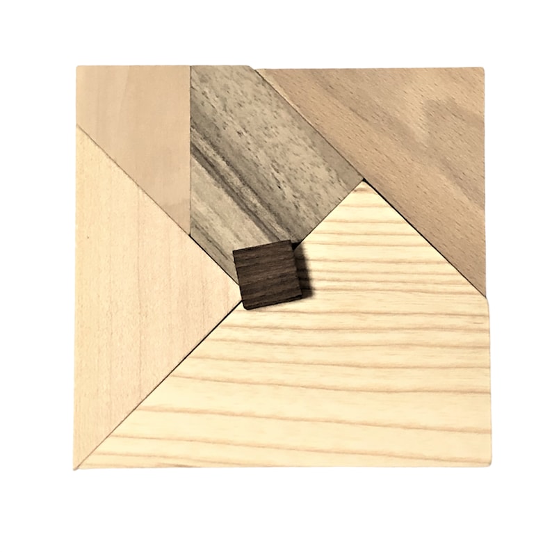 Black Square Puzzle, Wooden Square Puzzle, Tangram Puzzle, Wood Toy ...