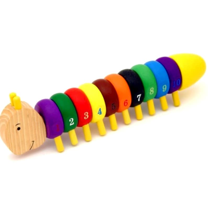 Wooden Rainbow Caterpillar Rainbow Sorting Montessori Toys - Etsy