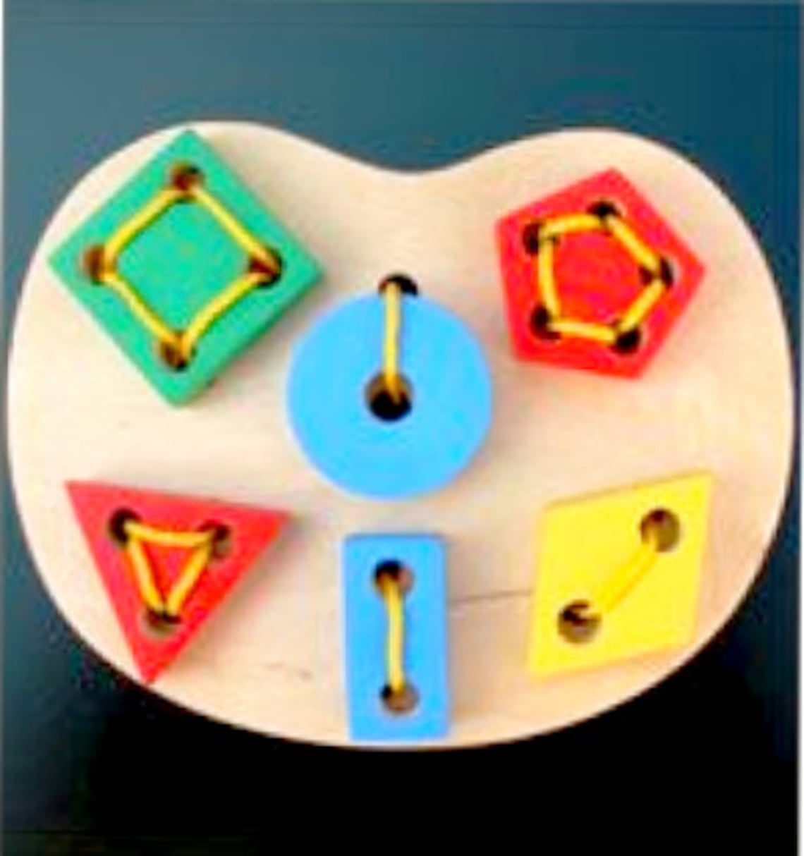 Wooden Lacing Apple Toy Geometric Shapes Lacing Apple Toy - Etsy