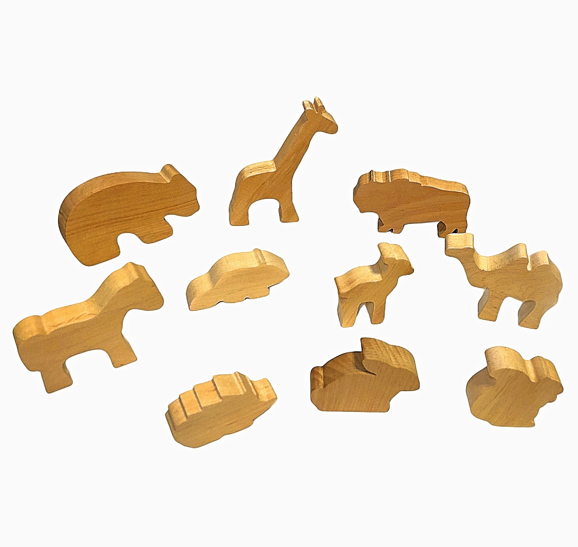 Wooden Stacking Animal Play Set Wooden Zoo Stacking Wood - Etsy