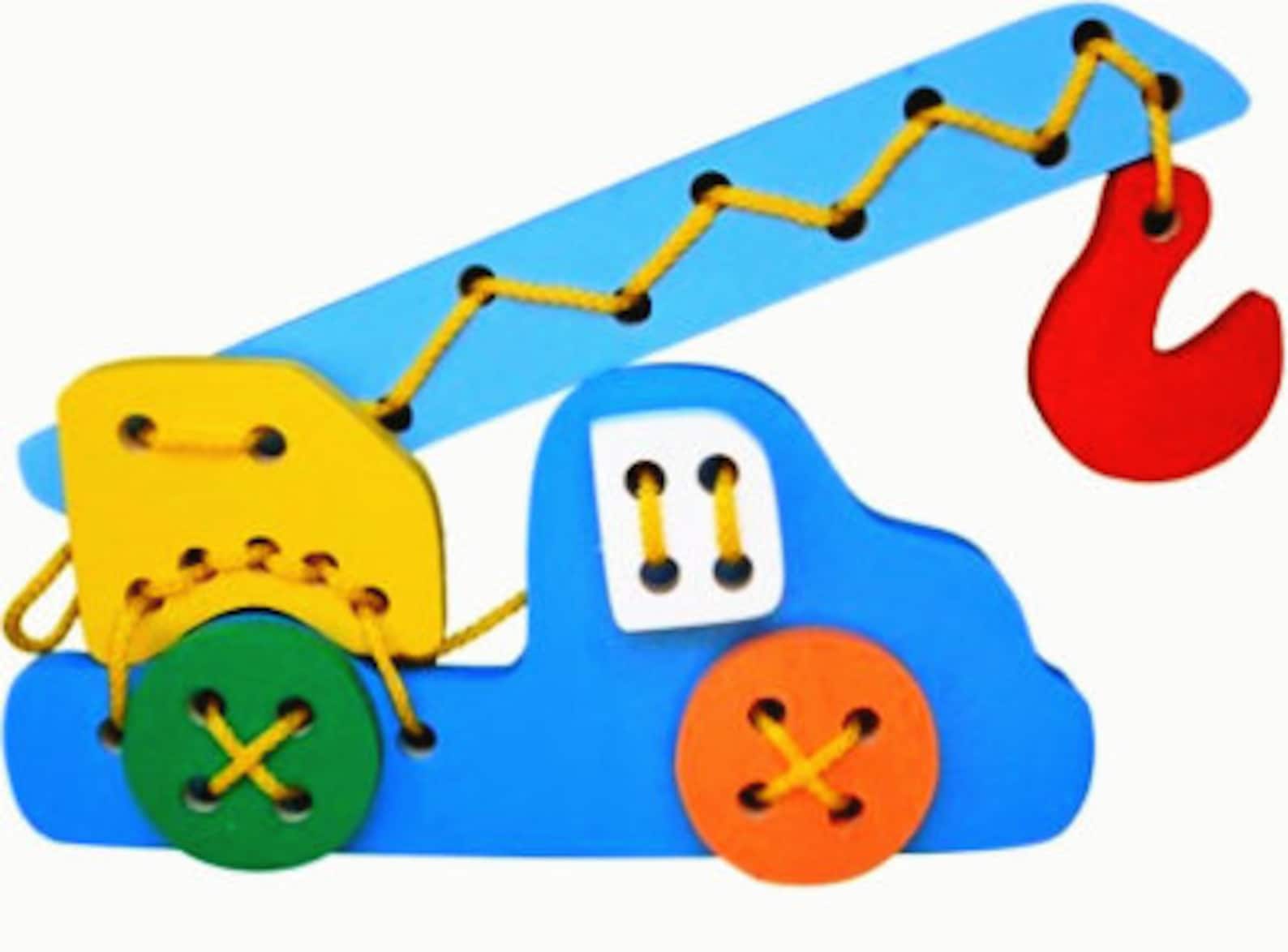 Wooden Lacing Car Toy, Lacing Car Toy, Wooden Car Toy, Montessori Toys ...